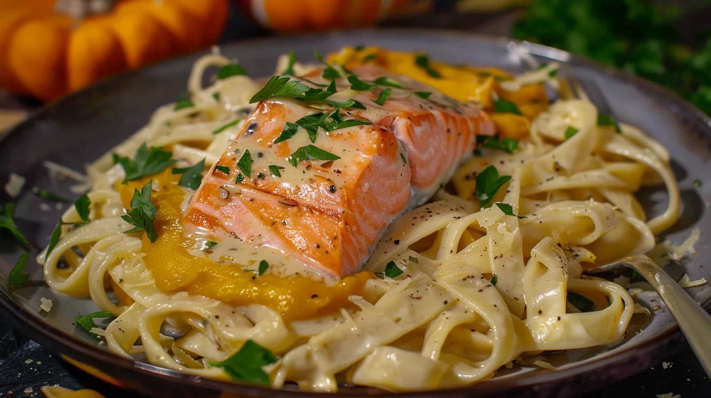 Pumpkin Sage Salmon Alfredo: A Creamy Autumn Delight - Seafood Dish Recipes